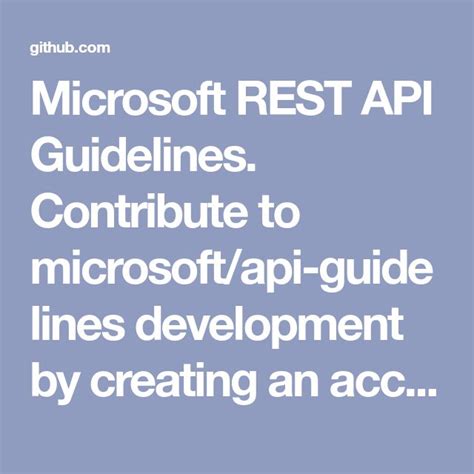 Microsoft Rest Api Guidelines