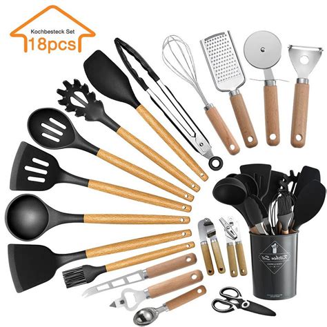Dopwii Kochbesteck Set Kochbesteck Set18 Tlg Küchenhelfer Setsilikon