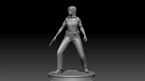 Police Girl For 3d Print By Andryuha1981