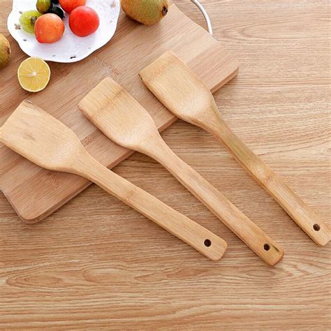Bamboo Wooden Spatulas Wooden Spoons Cooking Utensils Spatula Shopee