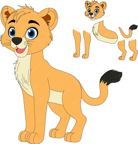 Premium Vector Model Sheet Of Female Loin Cartoon Illustration