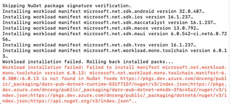 Fail To Install Maui From Main Branch With Error Failed To Install Manifest