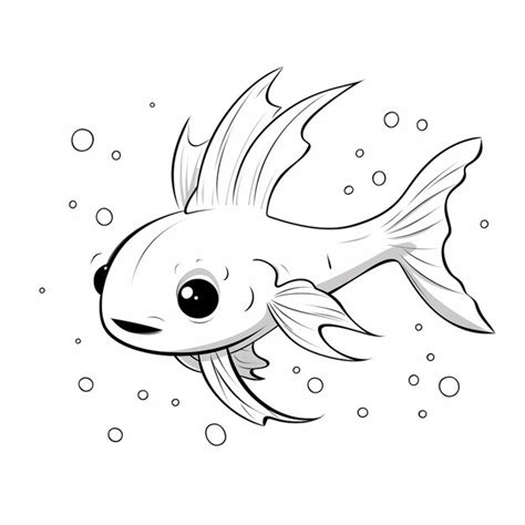 Premium Photo Ghost Catfish Kindergarden Art Hand Drawn Cute Coloring