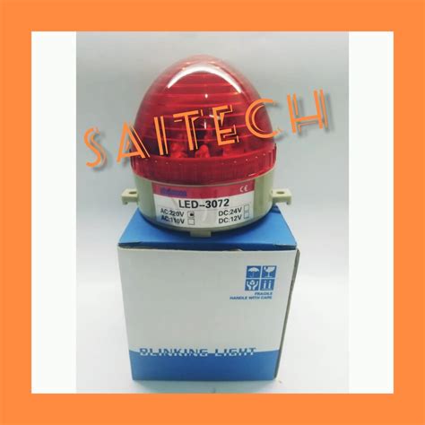 Jual Shemsco Ac 220v Mini Warning Light Flicker 3inch S 3072 Merah