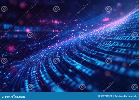 Digital Data Flow Vibrant Particles Abstract Technology Background Stock Image Image Of