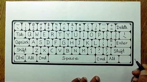 Computer Keyboard Drawing In Easy Wayhow To Draw Keyboard Youtube