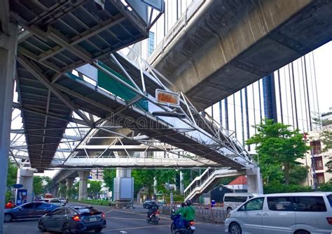Triangular Pedestrian Overpass At The Mouth Of Soi Aree Intersection