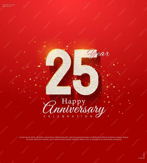 25e anniversaire avec illustration de nombres flottants vecteur premium