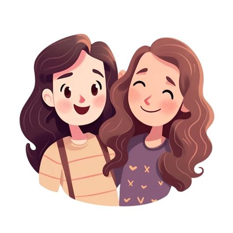 Desenho De Duas Meninas Abracadas