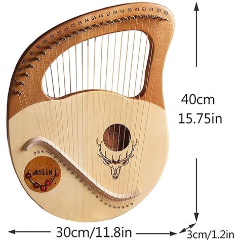 Buy 24 String Lyre Harp Greek Wooden Instrument