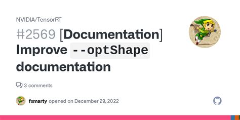 Documentation Improve OptShape Documentation Issue NVIDIA TensorRT GitHub