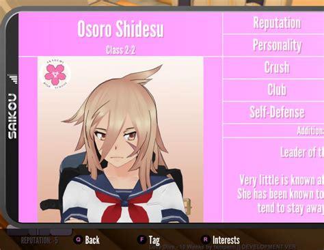 Osoro Shidesu Yandere Simulator Yandere Simulator Characters Yandere