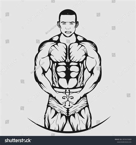 Bodybuilder Muscle Man Fitness Posing Black Stock Vector (Royalty Free) 2070372680 | Shutterstock