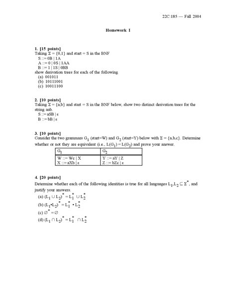 Show Derivation Tree Programming Language Foundations Homework 22c 185 Docsity