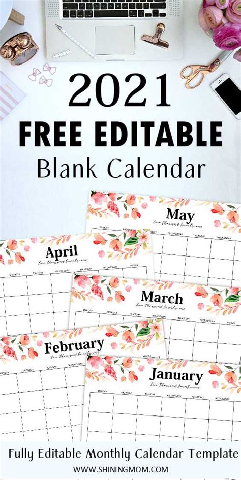 Free Editable Calendar Template Download