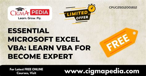 Essential Microsoft Excel Vba Learn Vba For Become Expert Free Udemy Course Cigma Pedia