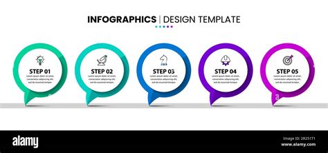 Infographic Template With Icons And 5 Options Or Steps Circles In A Row Can Be Used For
