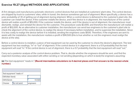 Solved Exercise Algo METHODS AND APPLICATIONS A Firm Chegg Com