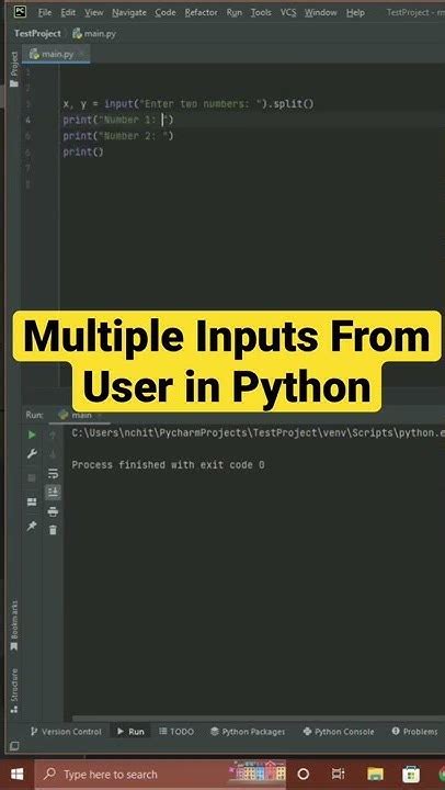 Multiple Inputs From User In Python Youtube