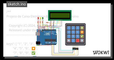 Caixa Eletronico Básico Wokwi Esp32 Stm32 Arduino Simulator