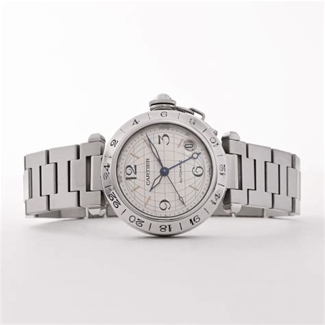 Cartier Pasha C Gmt Automatic Silver Dial 2377 Bonanno Jewelry