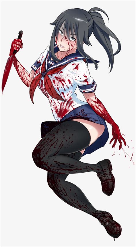 Yandere Chan Bloody Ayano Yandere Simulator X Png Download