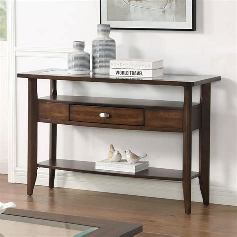 Furniture Of America Garth 1 Drawer And 2 Shelf Wood Dark Walnut Sofa