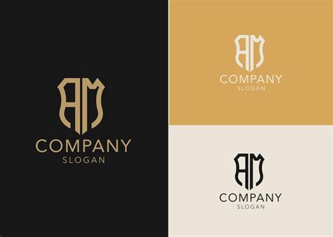 Premium Vector Modern Monogram Initial Letter Am Logo Design Template