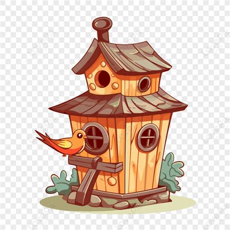 บ้านนกภาพตัดปะบ้านนกการ์ตูนน่ารัก เวกเตอร์ Png สำหรับการดาวน์โหลดฟรี Lovepik