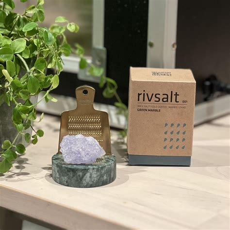 Rivsalt Persian Blue Rock Salt And Grater Set Green Marble Boni And Beck
