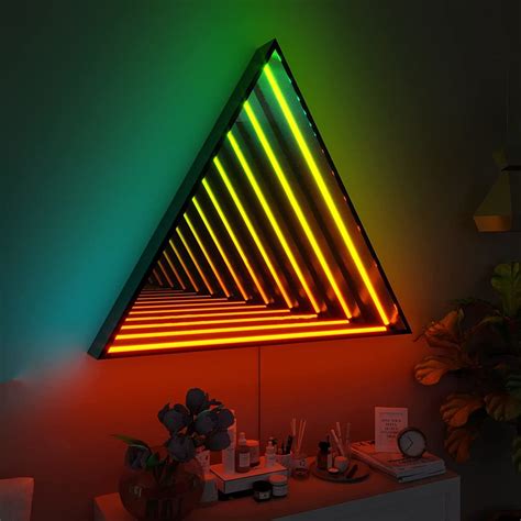 Infinity Triangle Mirror Led Infinity Mirror Wall Lamp Geometric Rgb