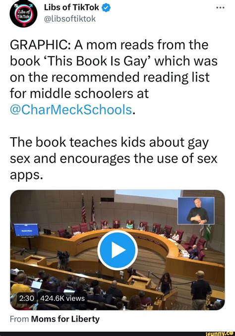 Of Lilos Of Tiktok Graphic A Mom Reads From The Book This Book Is Gay Which Was On The