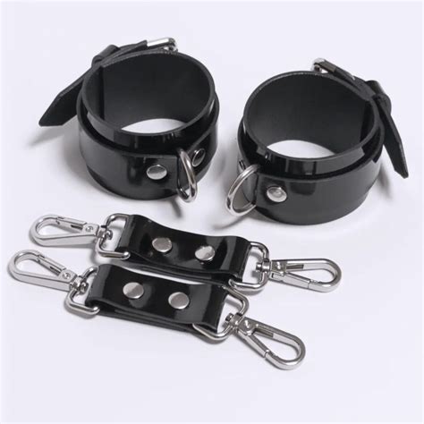 Leather Handcuffs Restraints Bondage Gear Bdsm Etsy
