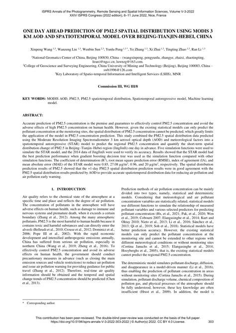 Pdf One Day Ahead Prediction Of Pm25 Spatial Distribution Using Modis 3 Km Aod And