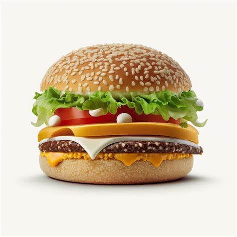 Premium Photo A Hamburger With Cheese Tomato And Lettuce On It