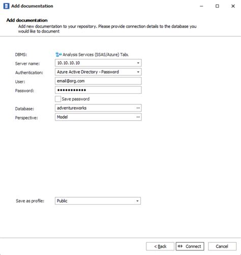 Connecting To Analysis Services Tabular Dataedo Documentation
