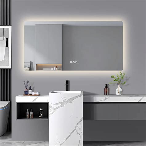 1500x750mm Motion Sensor Switch Rectangle Frameless Backlit Led Mirror