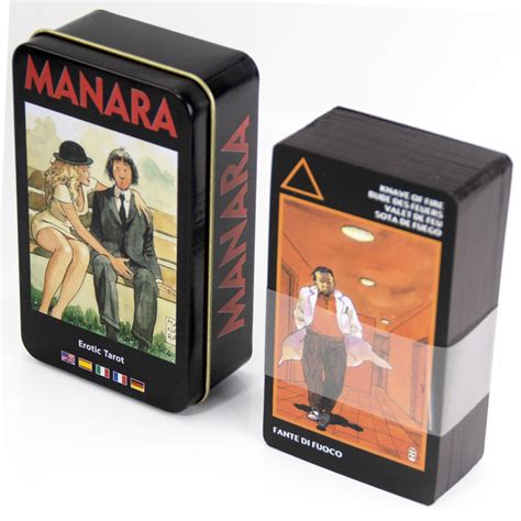 Manara Erotic Tarot Deck Tarot Card With Paper Manual In A Tin Box Gilded Edge For Game Card