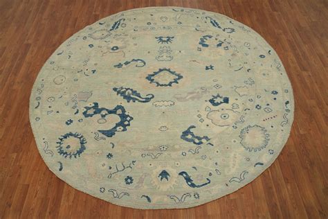 Isabelline Vegetable Dye Oushak Round Area Rug 8x8 Wayfair