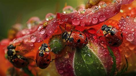 A Red Bug With A Red Tail Is Sitting On A Green Leaf Premium Ai Generated Image