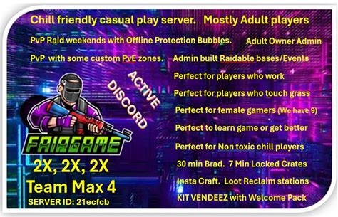 rust servers io 🔹 fairgame a chill rust server for casual and adult