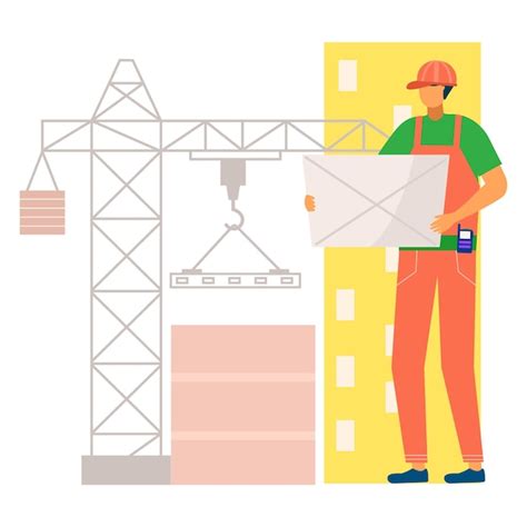 Premium Vector Professional Engineer Character Hold Structure House