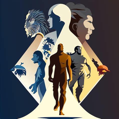 Ilustración Del Vector De La Evolución Del Hombre Vector Premium