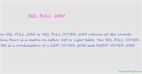 SQL FULL JOIN The Coding Shala