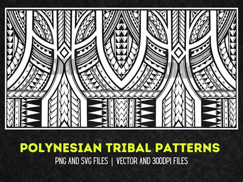 Polynesian Tribal Patterns Bundle Svg And Png Graphics Polynesian