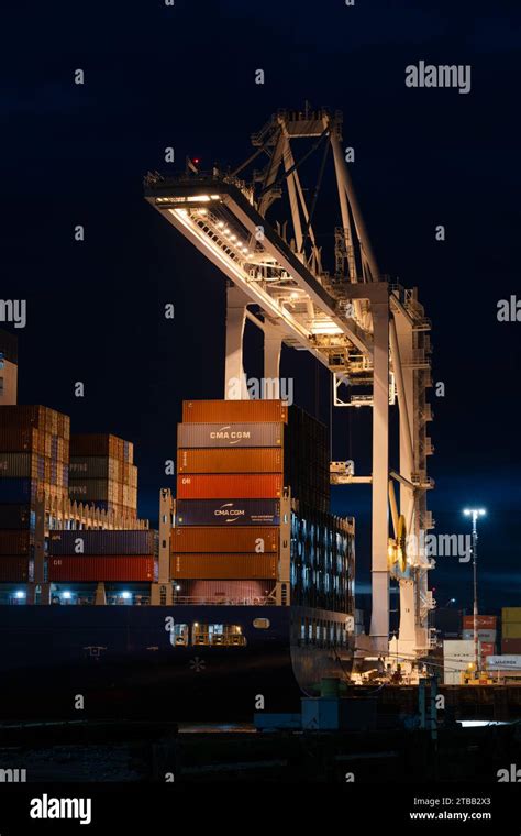 Seattle November 20 2023 Cma Cgm Jean Gabriel Container Ship At