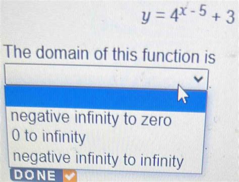 Solved Y 4 X 5 3 The Domain Of This Function Is Negative Infinity To