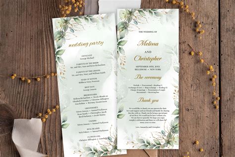 Eucalyptus Foliage Gold Frame Program Graphic By Blush Roses · Creative