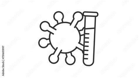 Animated Virology Icon Medical Research Line Animation Laboratory