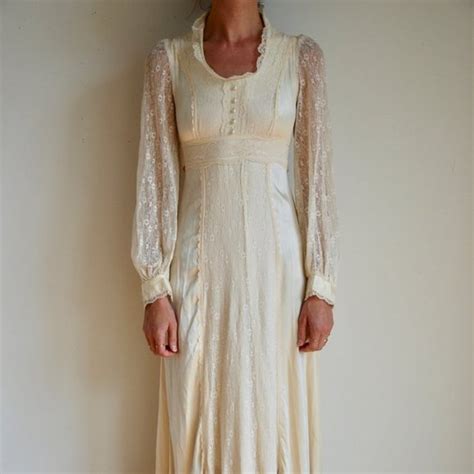 Gunne Sax Dresses 7s Vintage Gunne Sax Satin Wedding Dress Poshmark